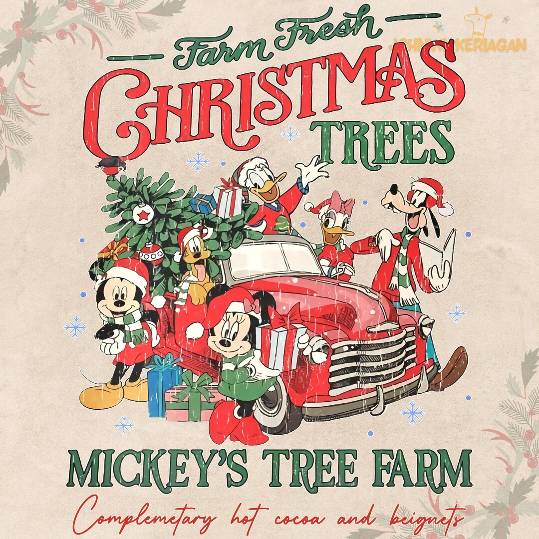 Vintage Disney Farm Fresh PNG, Mickey's Tree Farm Png, Mickey and ...