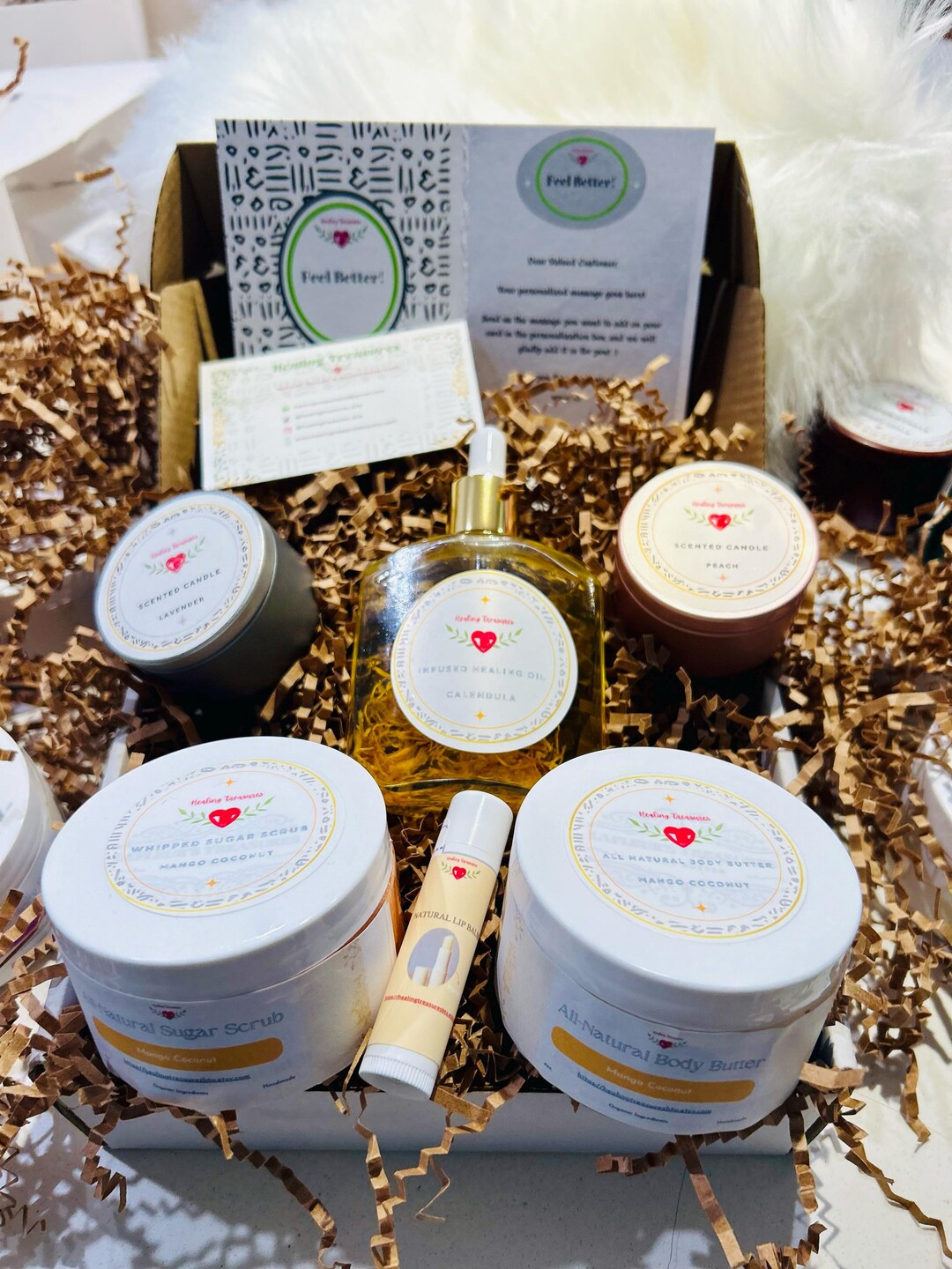Soothing Spa Gift Set: All-natural Body Butter, Scrub & Candle - Etsy