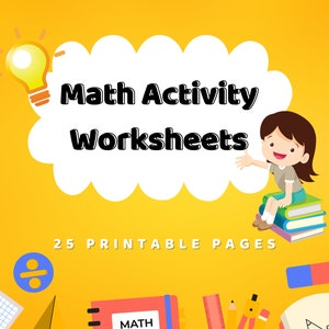 Math Activity Worksheets for Kindergarten and Preschool Black and White ...