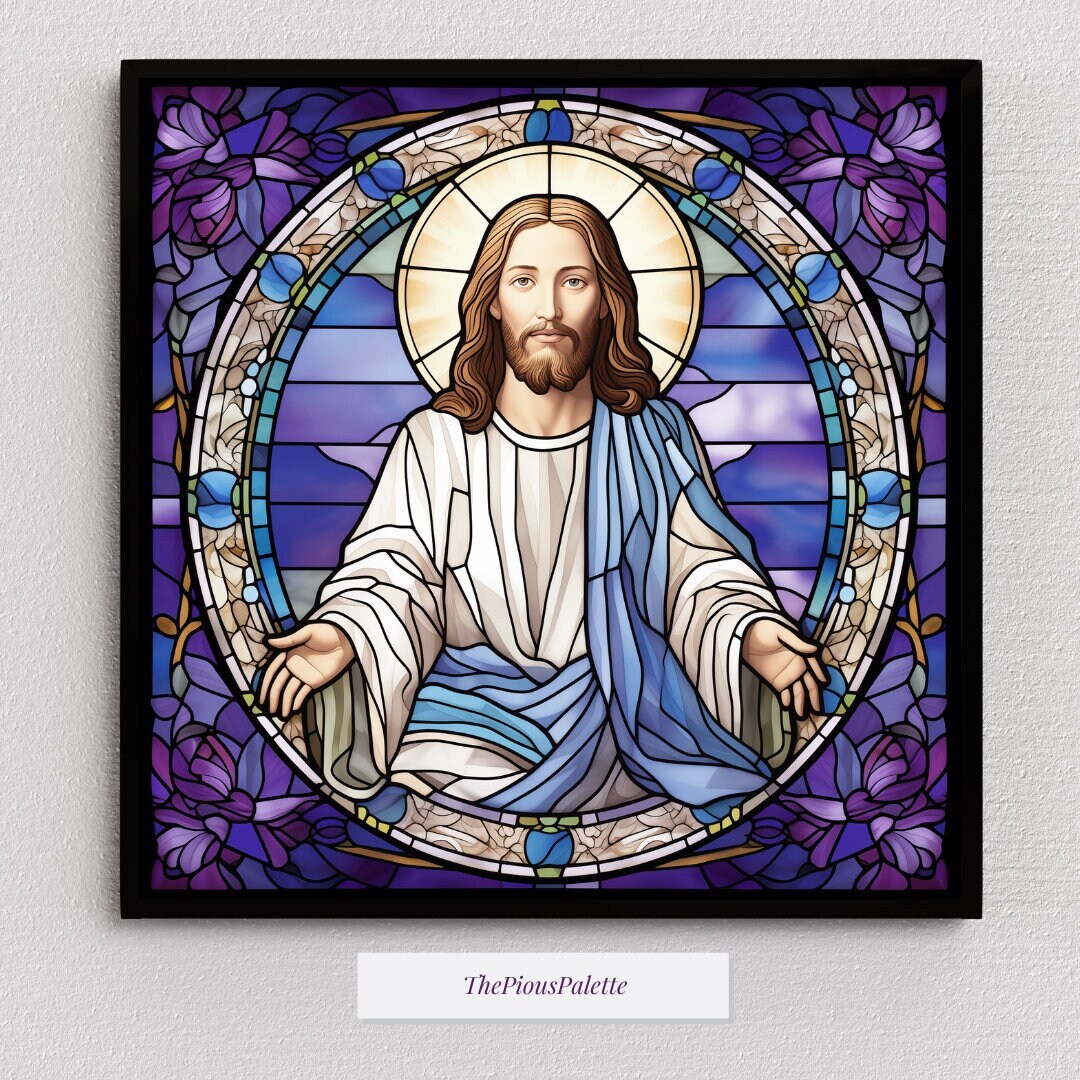 Jesus Stained Glass Art DIGITAL DOWNLOAD - Etsy