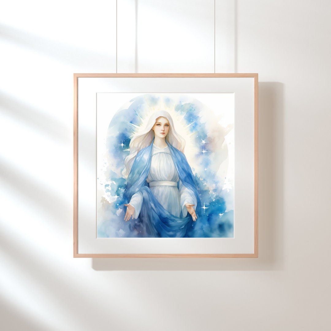 Mary, Morning Star Watercolor Version 2 Bel Art DIGITAL DOWNLOAD - Etsy