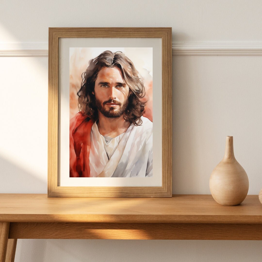 Portrait of Jesus Watercolor Version 2 Bel Art DIGITAL DOWNLOAD - Etsy