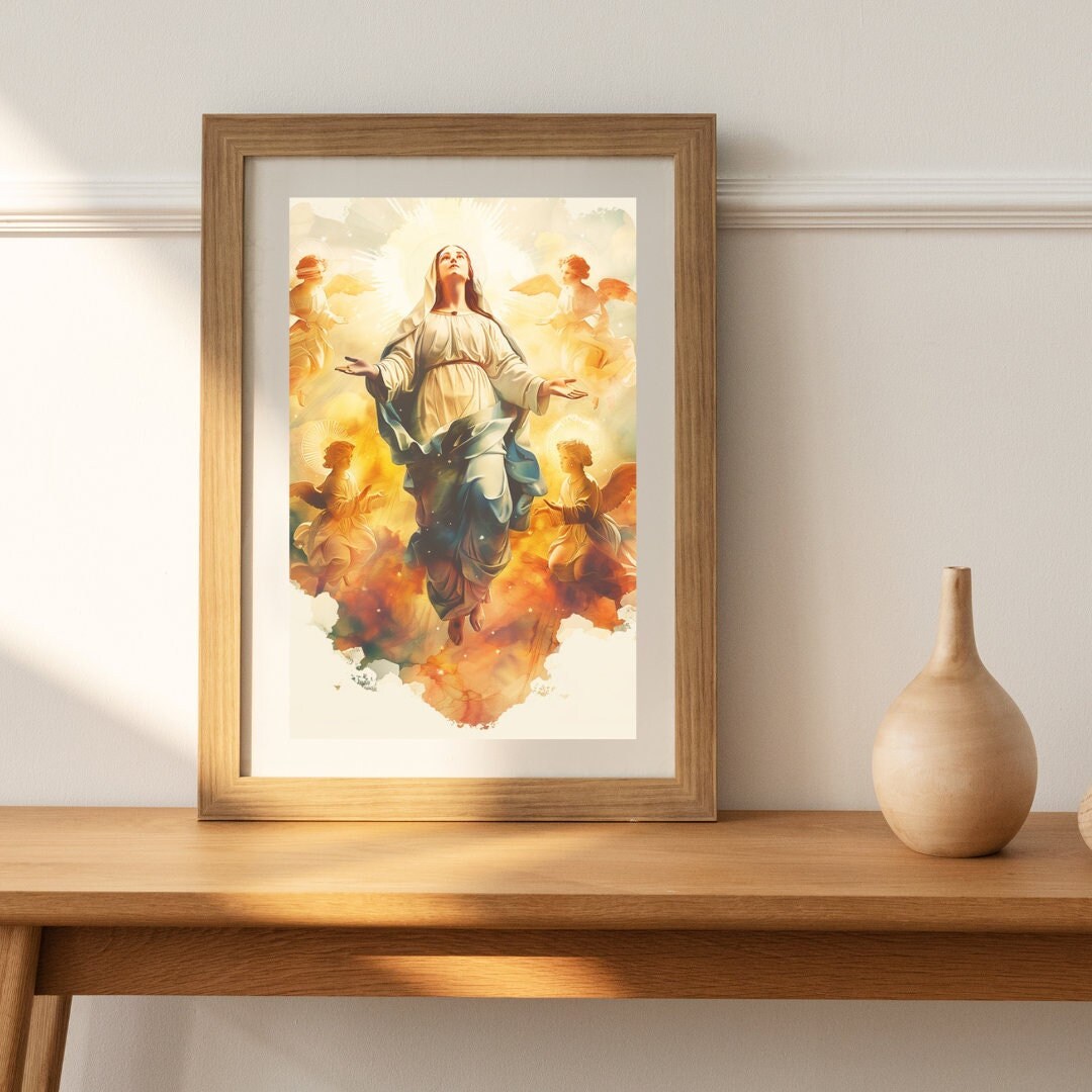 The Assumption of Our Lady Watercolor Version 3 DIGITAL DOWNLOAD - Etsy