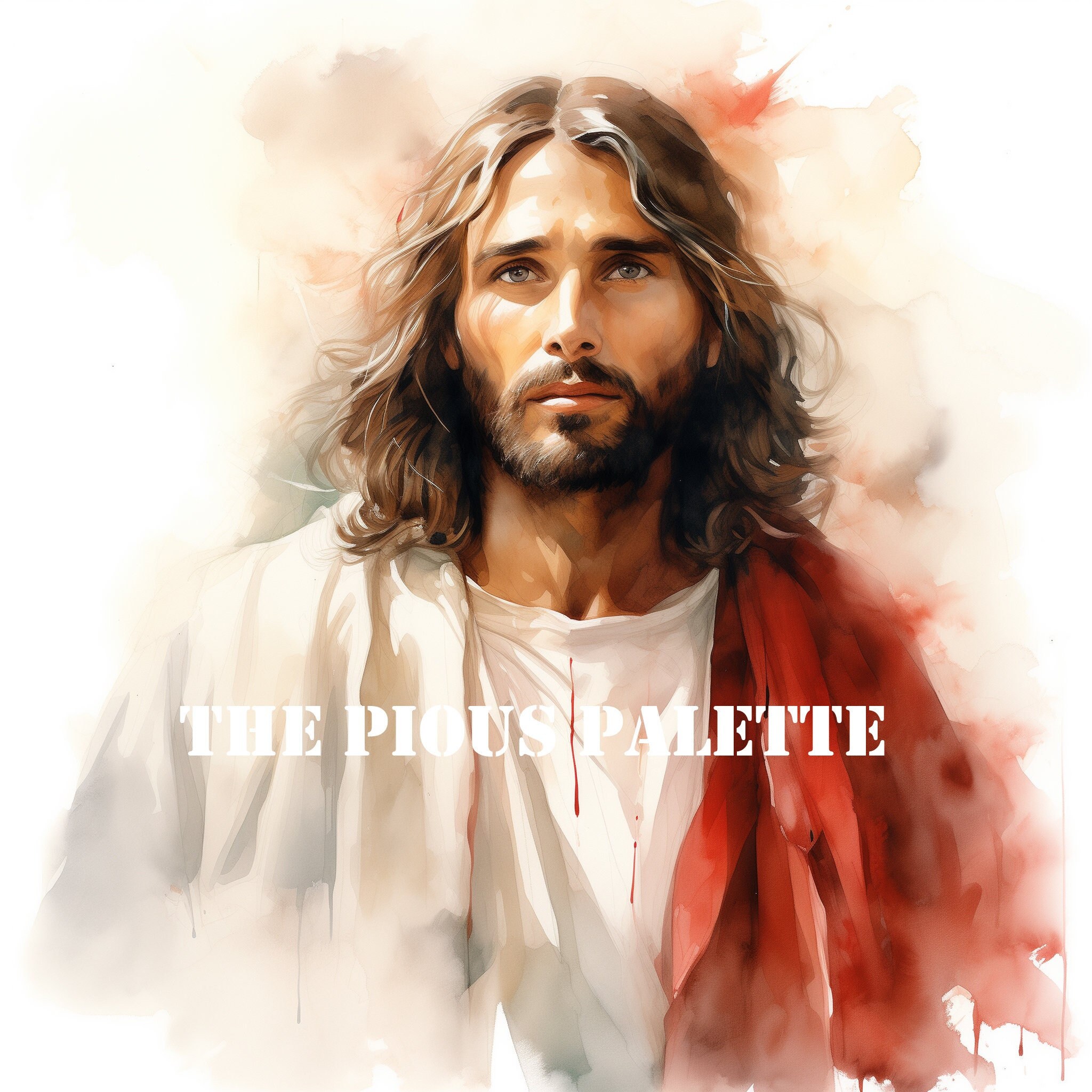 Portrait of Jesus Watercolor Version 3 DIGITAL DOWNLOAD - Etsy