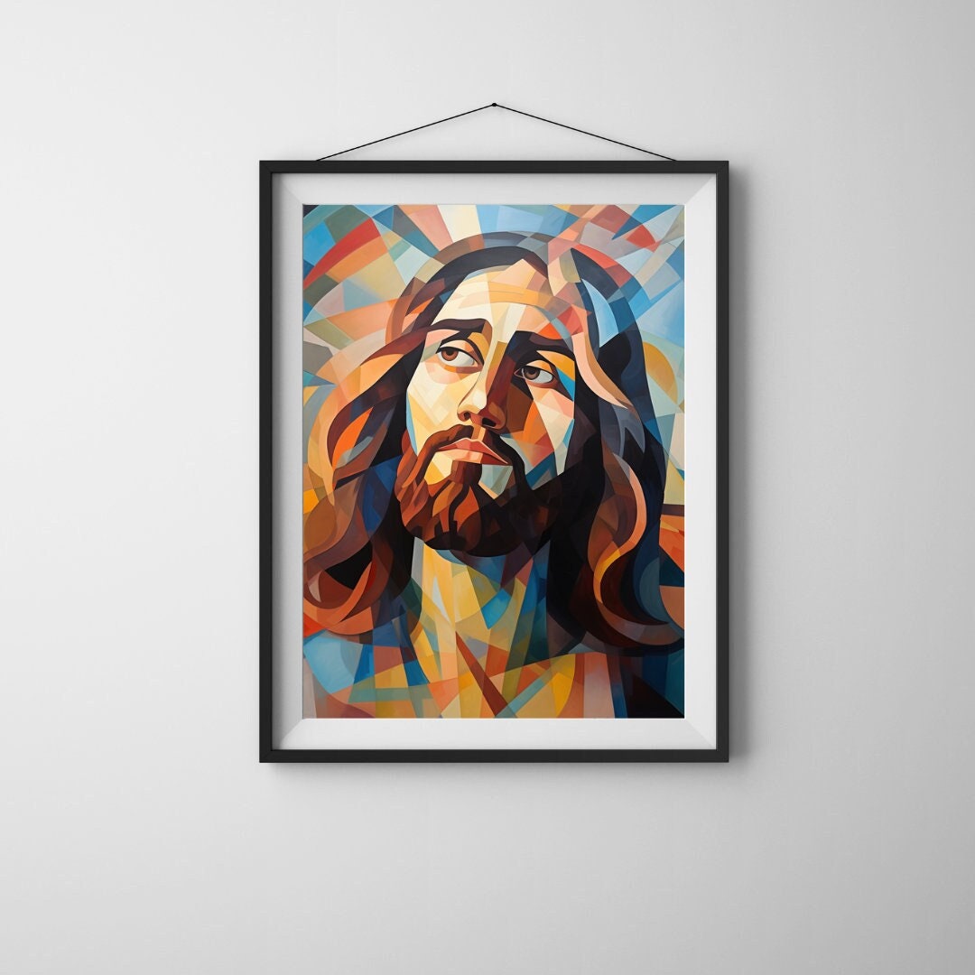 Portrait of Jesus Cubism DIGITAL DOWNLOAD - Etsy