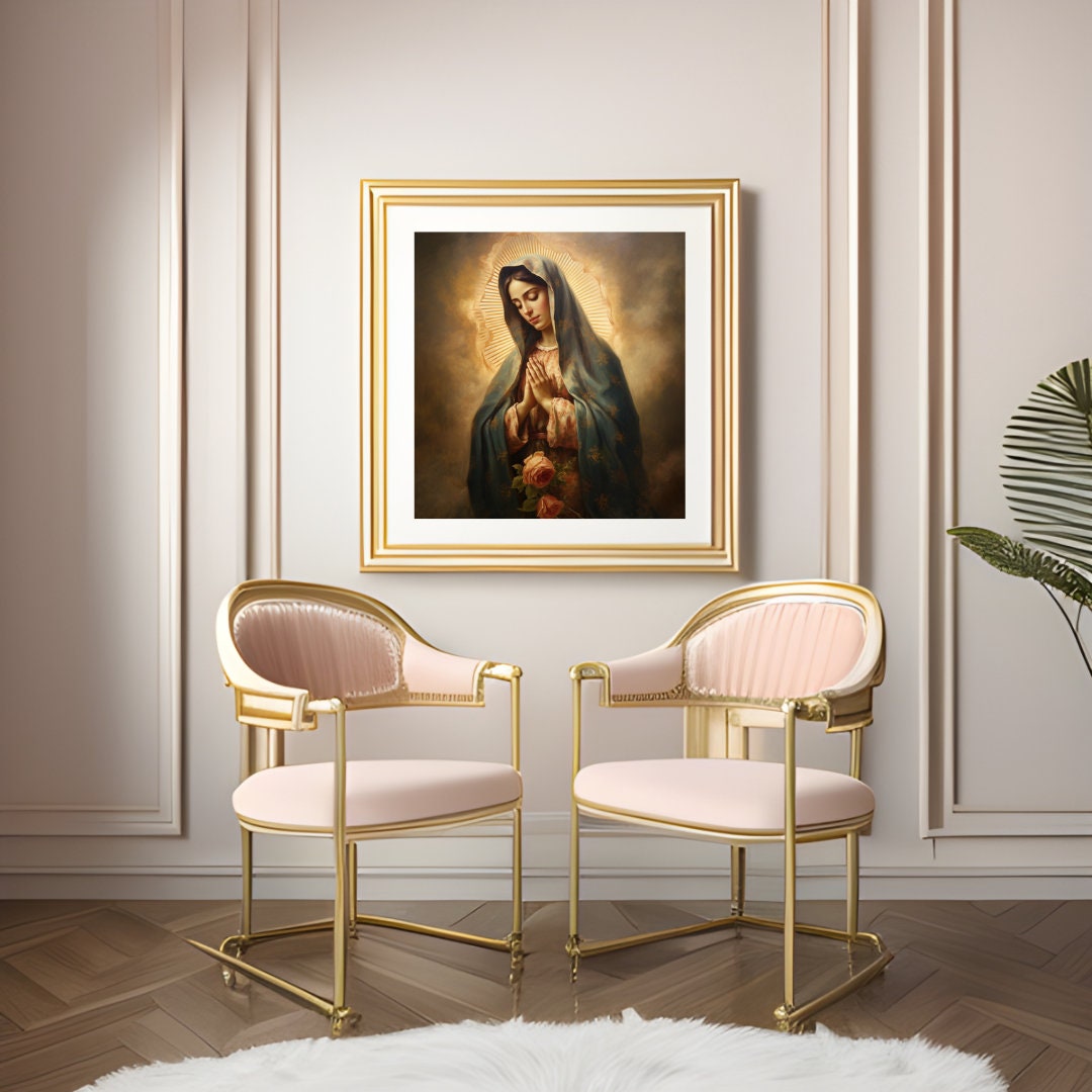 Out Lady of Guadalupe With Pink Roses Bel Art DIGITAL DOWNLOAD - Etsy