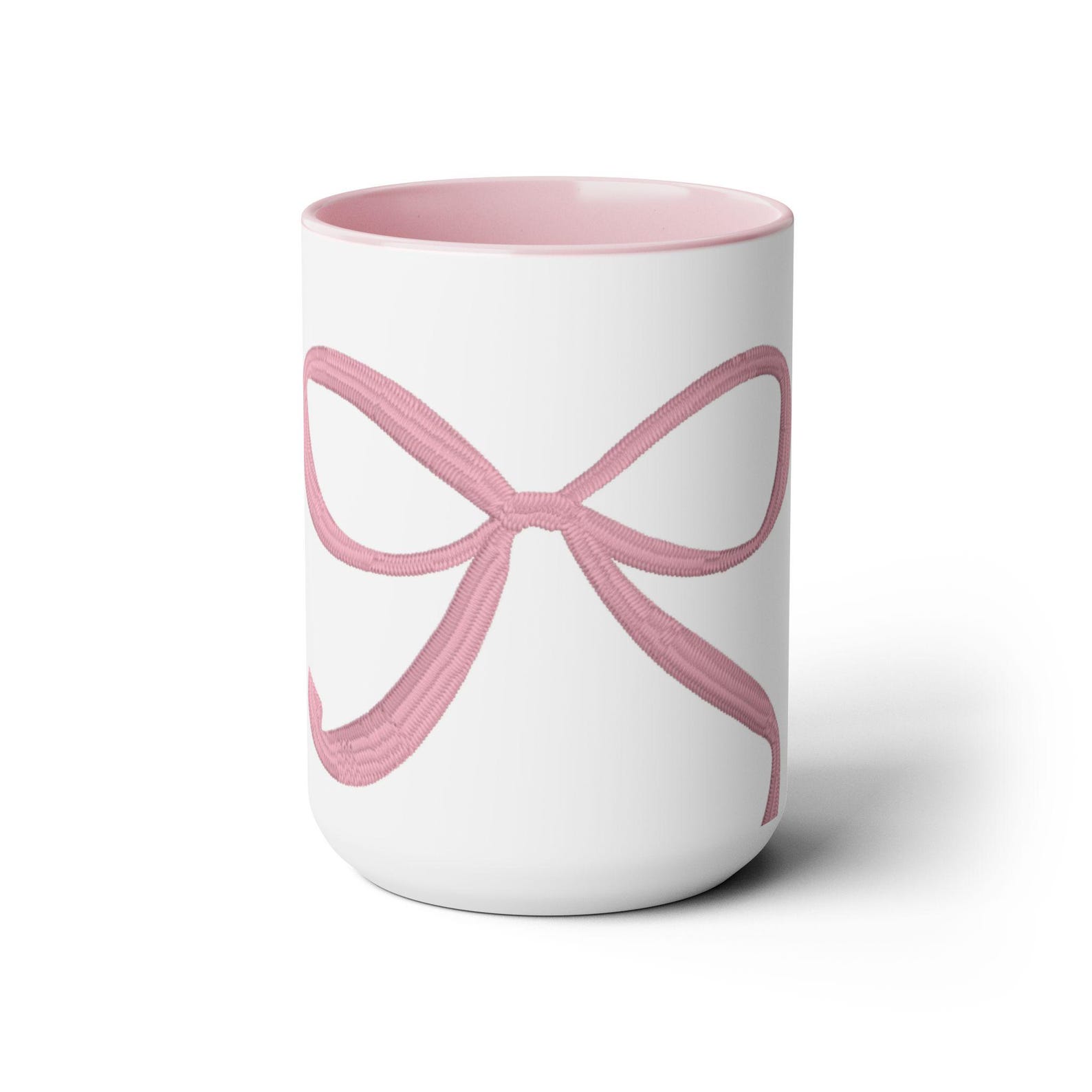 Coquette Pink Bow Two-tone Coffee Mugs, 15oz - Etsy