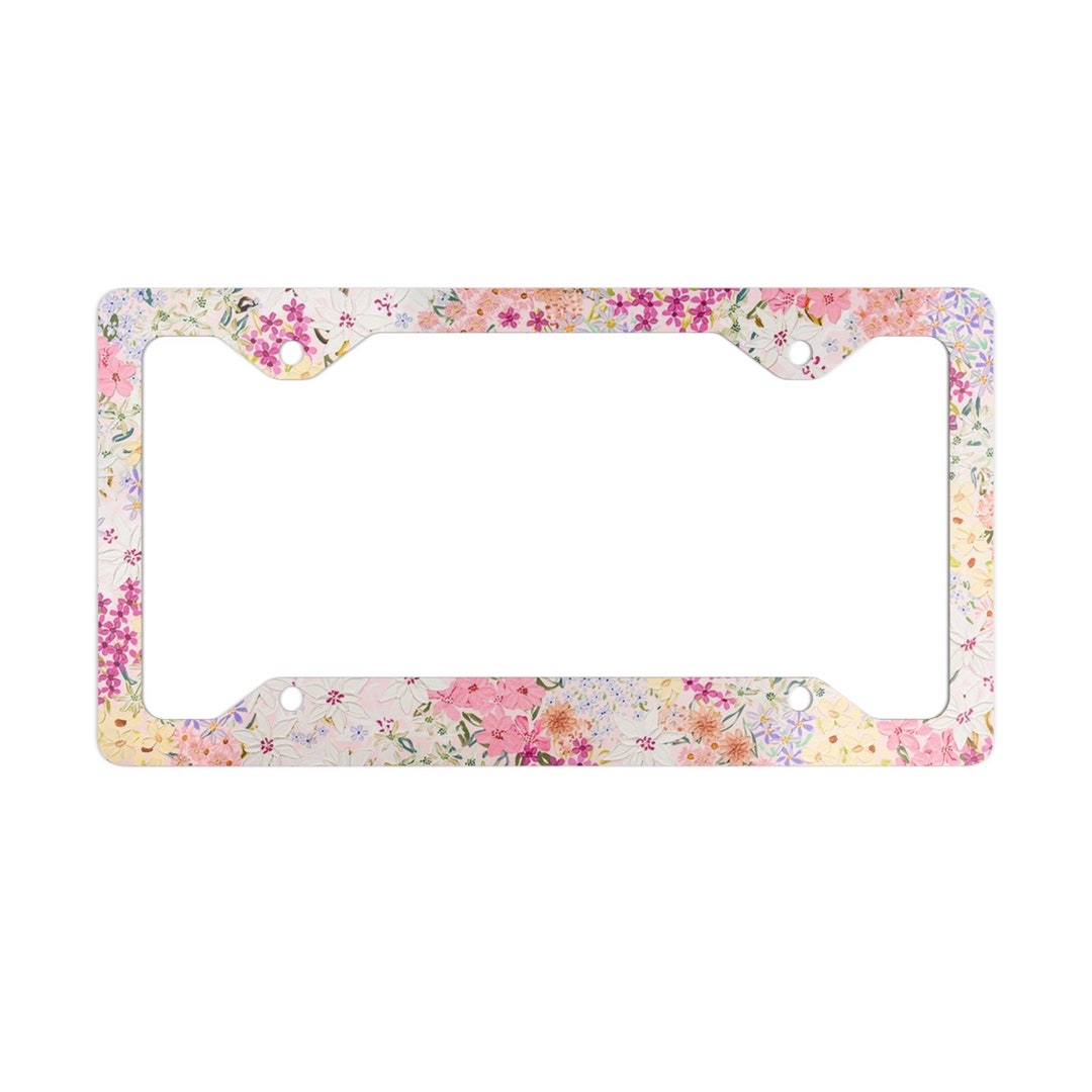 Coquette Colorful Floral Metal License Plate Frame - Etsy