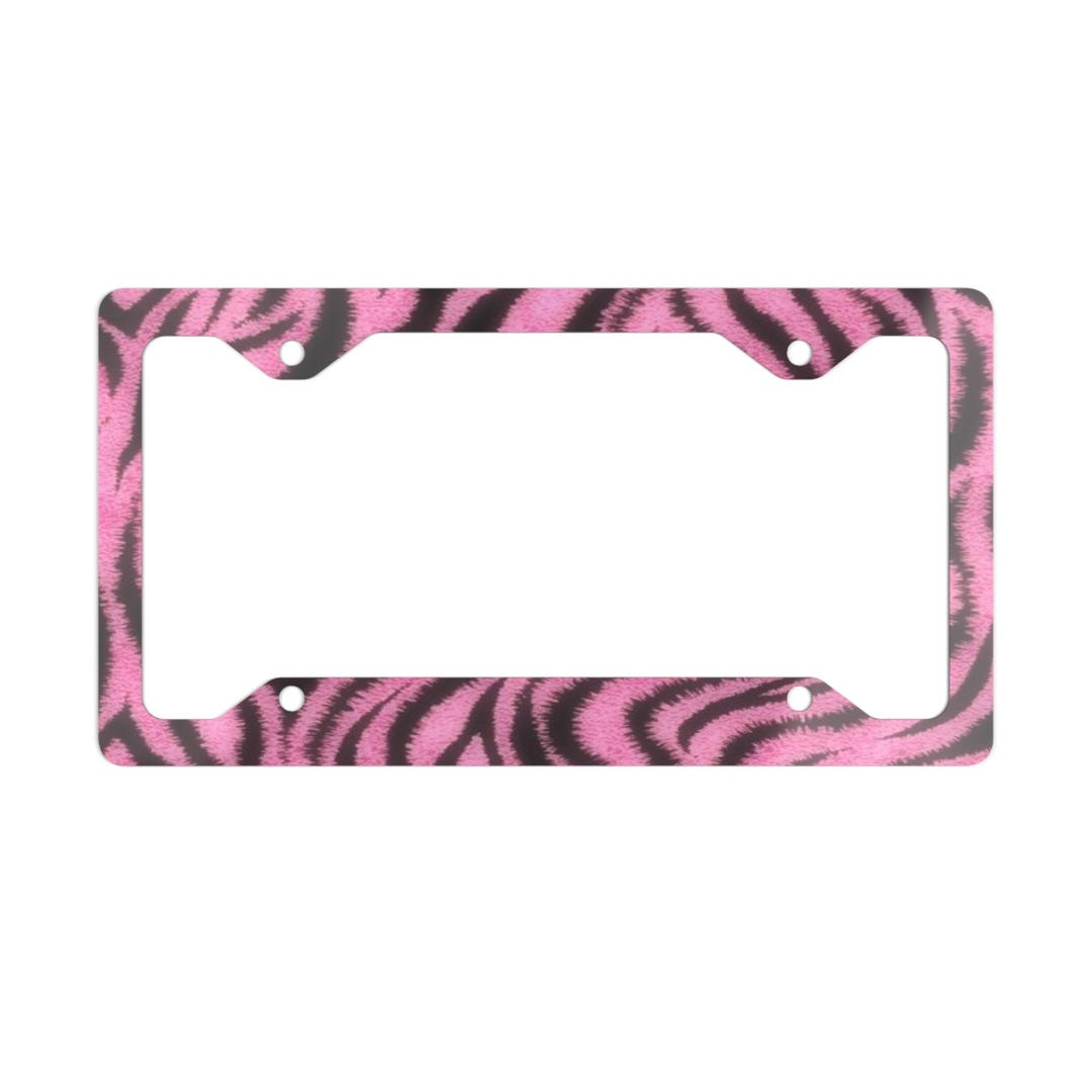 Pink Zebra Y2K Metal License Plate Frame | Animal Print - Etsy