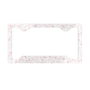 Coquette Pink Floral Metal License Plate Frame - Etsy
