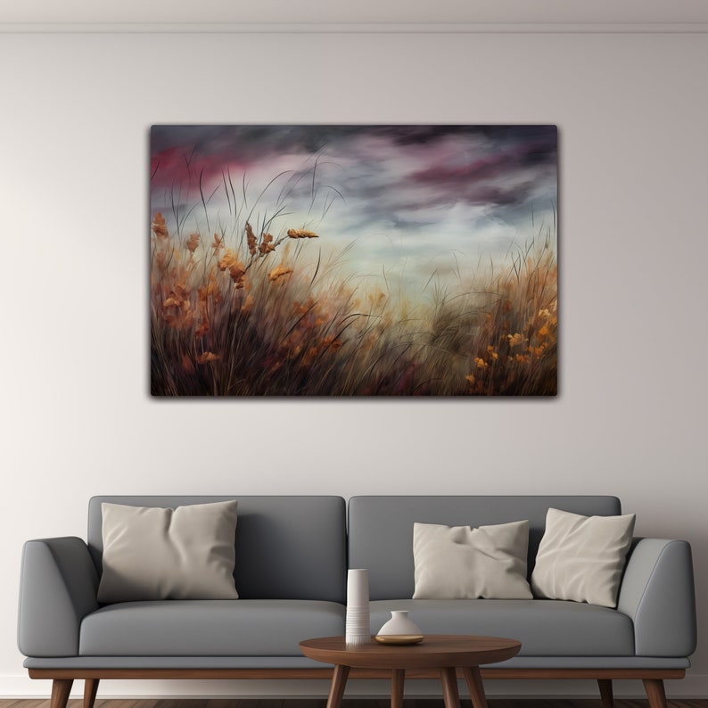 Prairie on a Stormy Day, Abstract Prairie Art, Dreamy Landscape ...