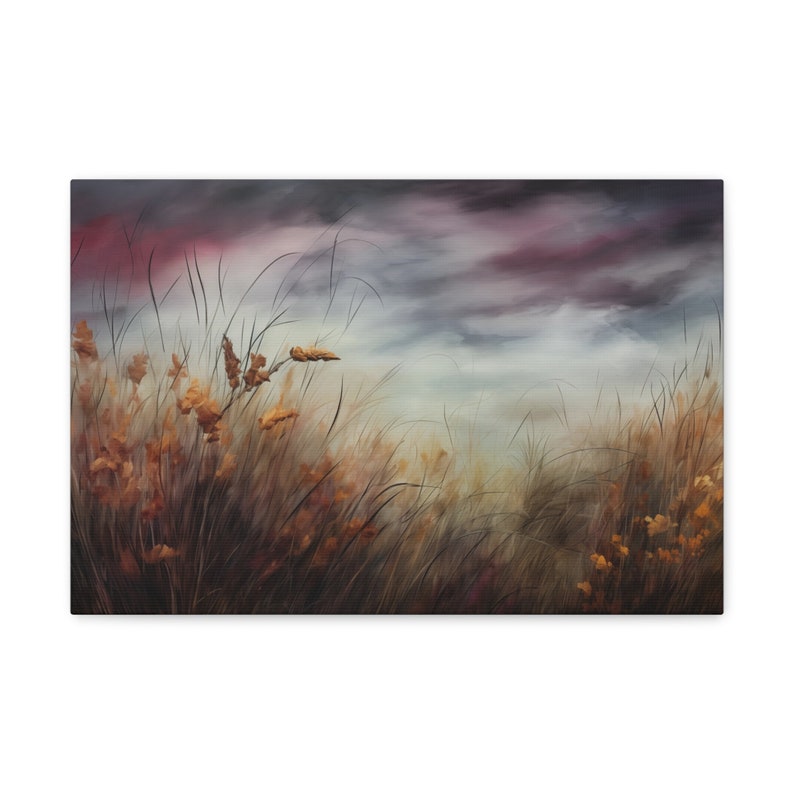 Prairie on a Stormy Day, Abstract Prairie Art, Dreamy Landscape ...