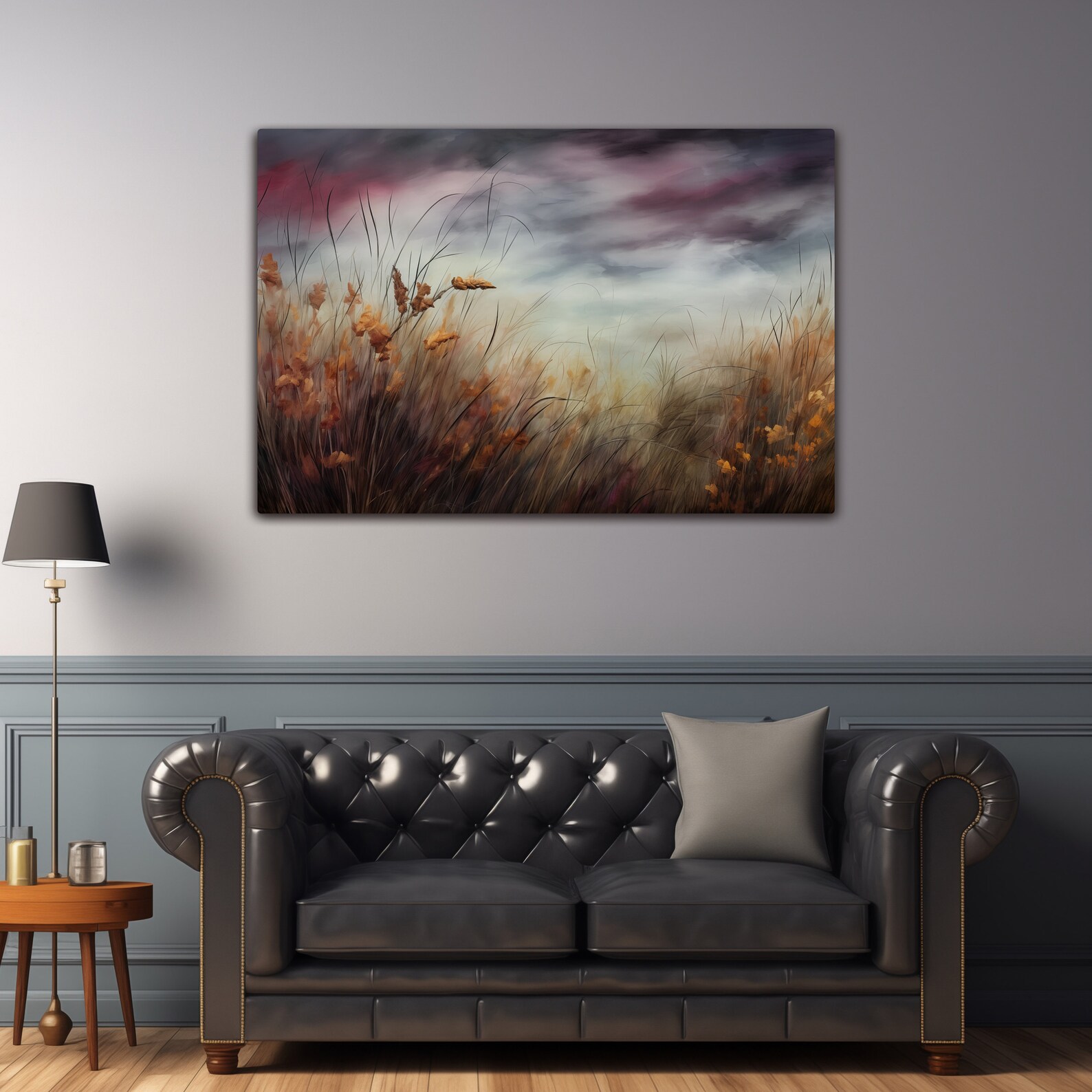Prairie on a Stormy Day, Abstract Prairie Art, Dreamy Landscape ...