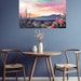 Desert Mountain Landscape at Sunset, Abstract Vintage Desert Sunset ...