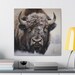 Bison Face in Snow Oil-based Style Canvas Wall Art - Etsy