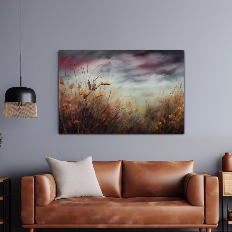 Prairie on a Stormy Day, Abstract Prairie Art, Dreamy Landscape ...