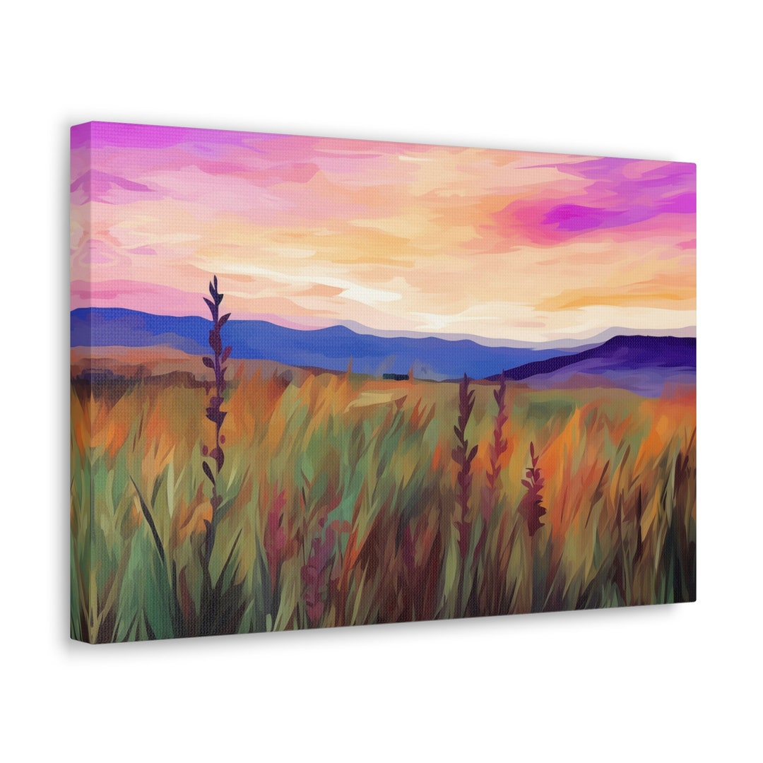 High Plains Prairie With Mountains in the Background, Abstract Prairie ...