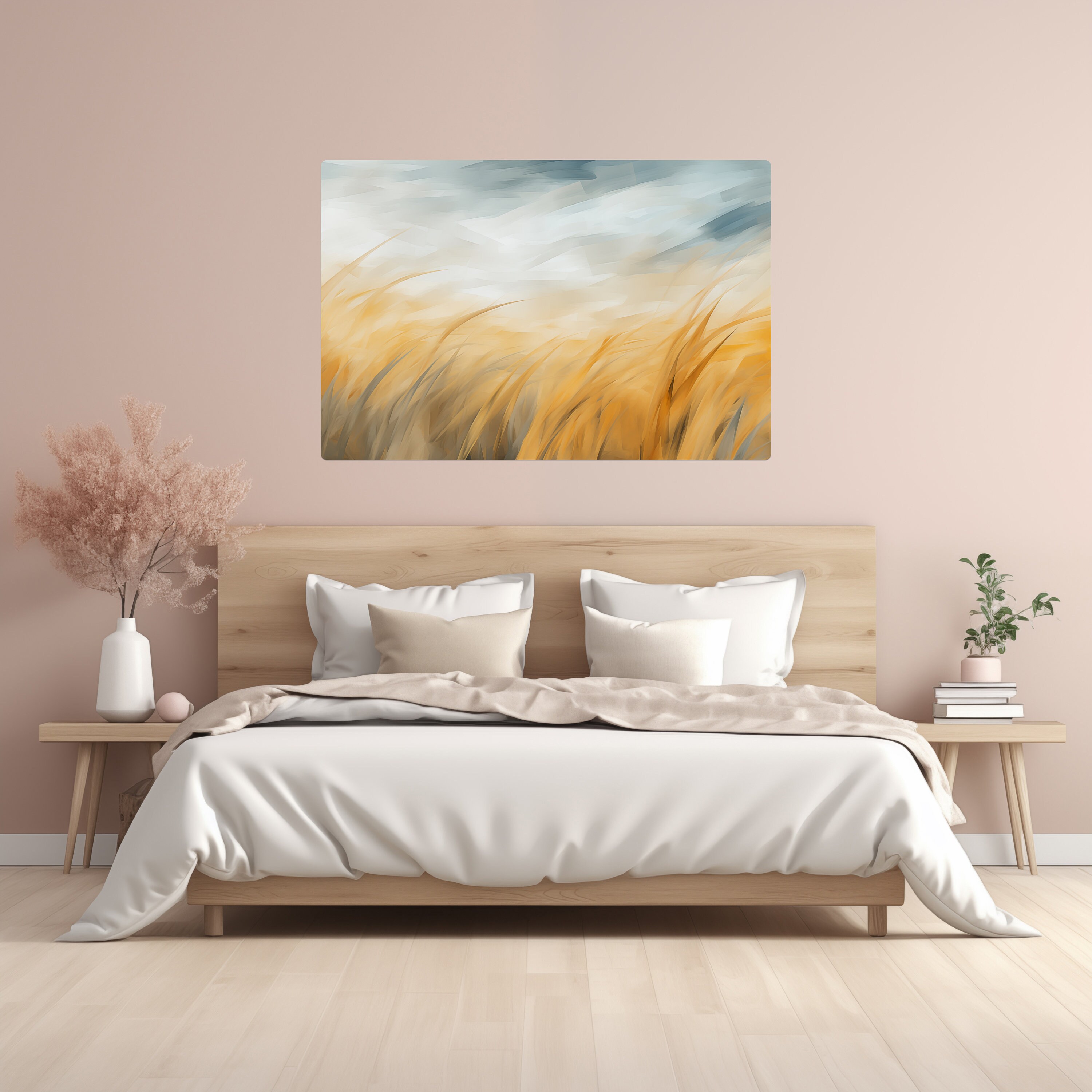 Abstract Wheat Filed on a Breezy Summer Day, Prairie Painting, Prairie ...