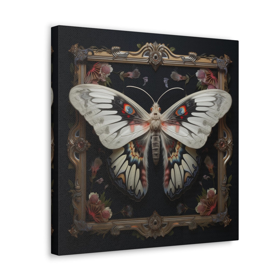 Black and Gray Butterfly Wall Art, Gothic Moody Moth, Dark Themed ...