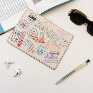 Personalized World Travel Stamps Visas Leather Passport Cover Holder ...