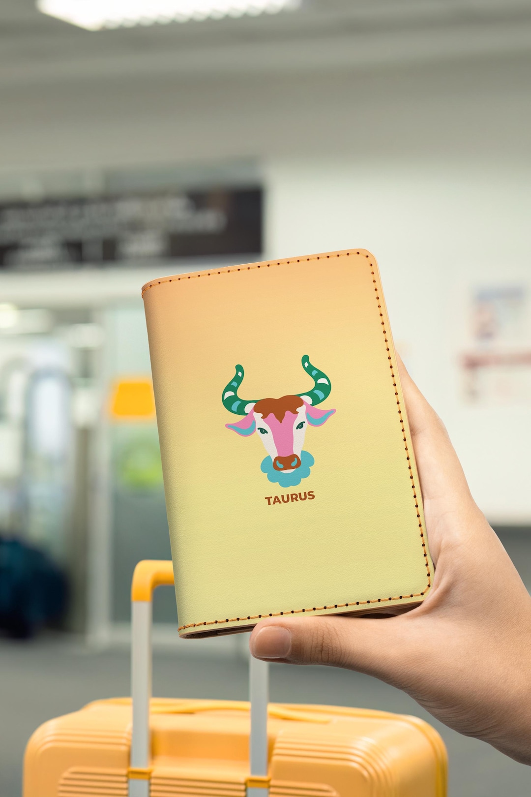 Personalized Taurus Leather Passport Cover - Zodiac Horoscope ...