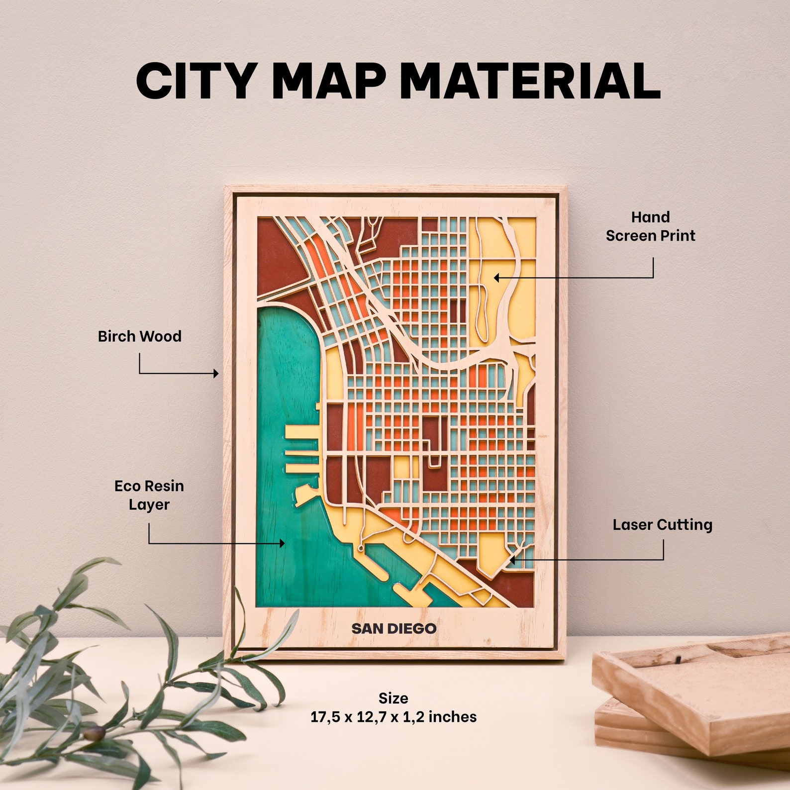 Denver Wooden City Map - Wooden World Map - Wall Decor - Wall Hangings ...