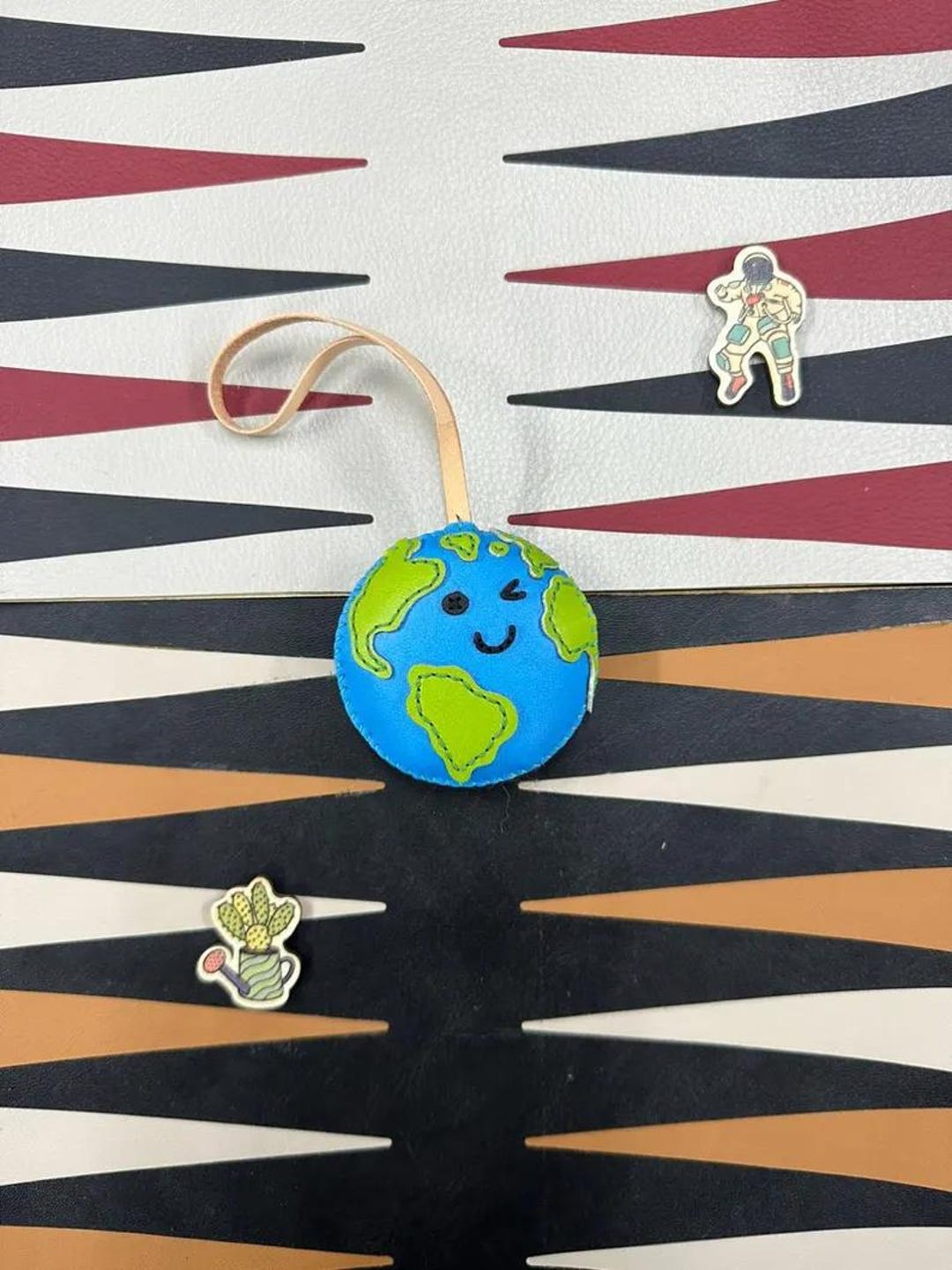 Earth Leather Bag Charm, Moon and Cloud Car Accessories Key Chain, Sun ...