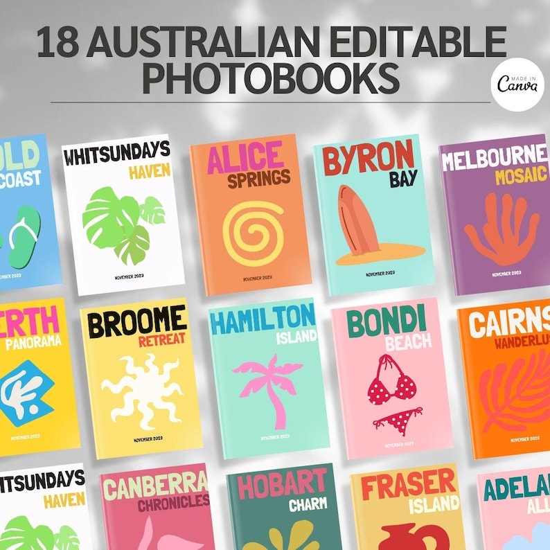 18 Travel Photobook Canva Template Bundle | Australia Luxury Printed ...