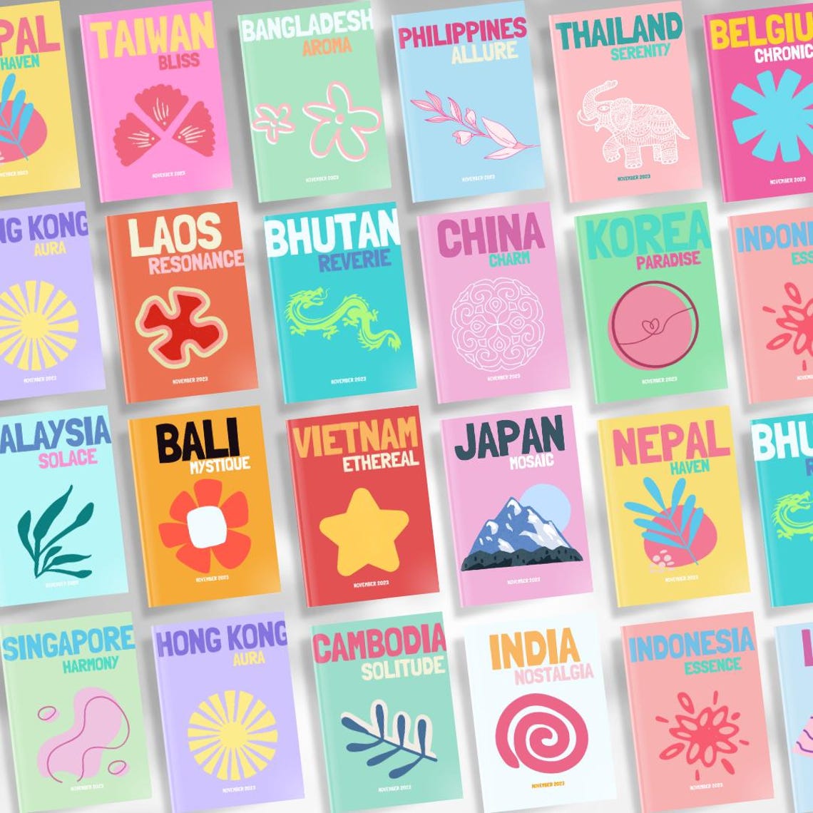 20 Travel Photobook Canva Template Bundle | Asia Luxury Printed Photo ...