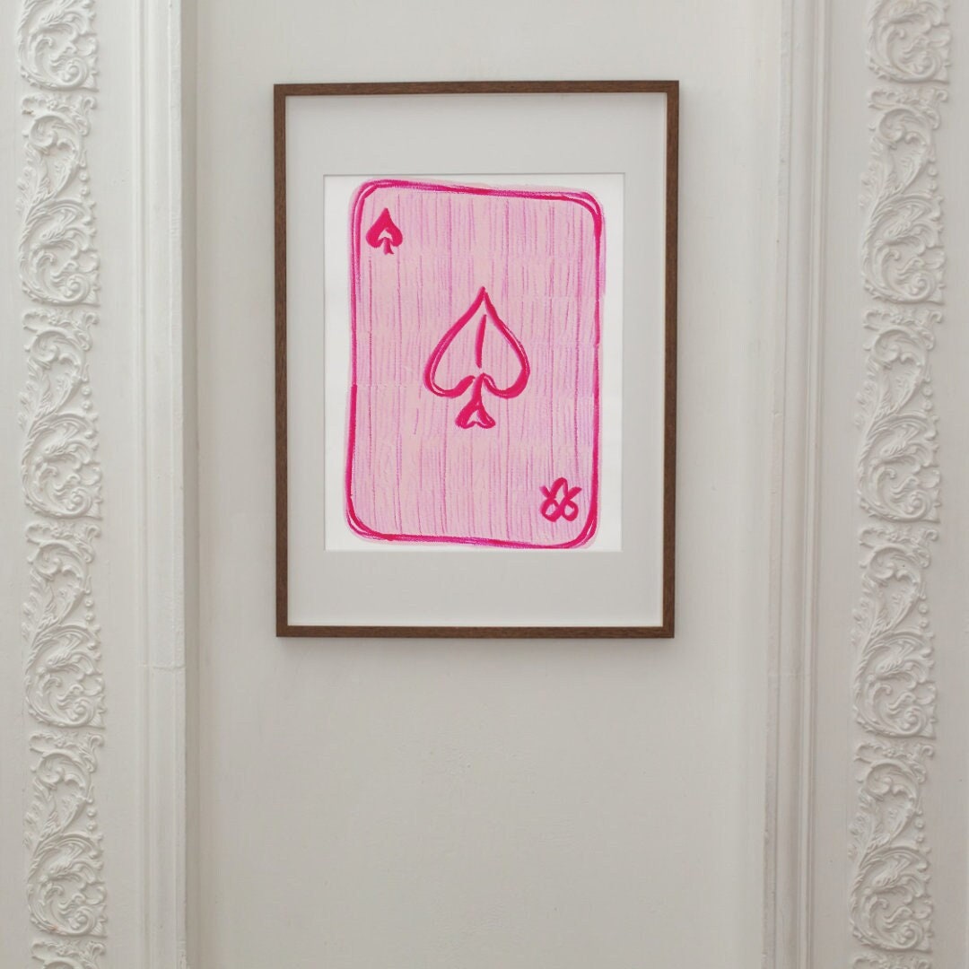 Pink Playing Cards | Pink Bows Digital Wall Art/poster | Coquette Room ...