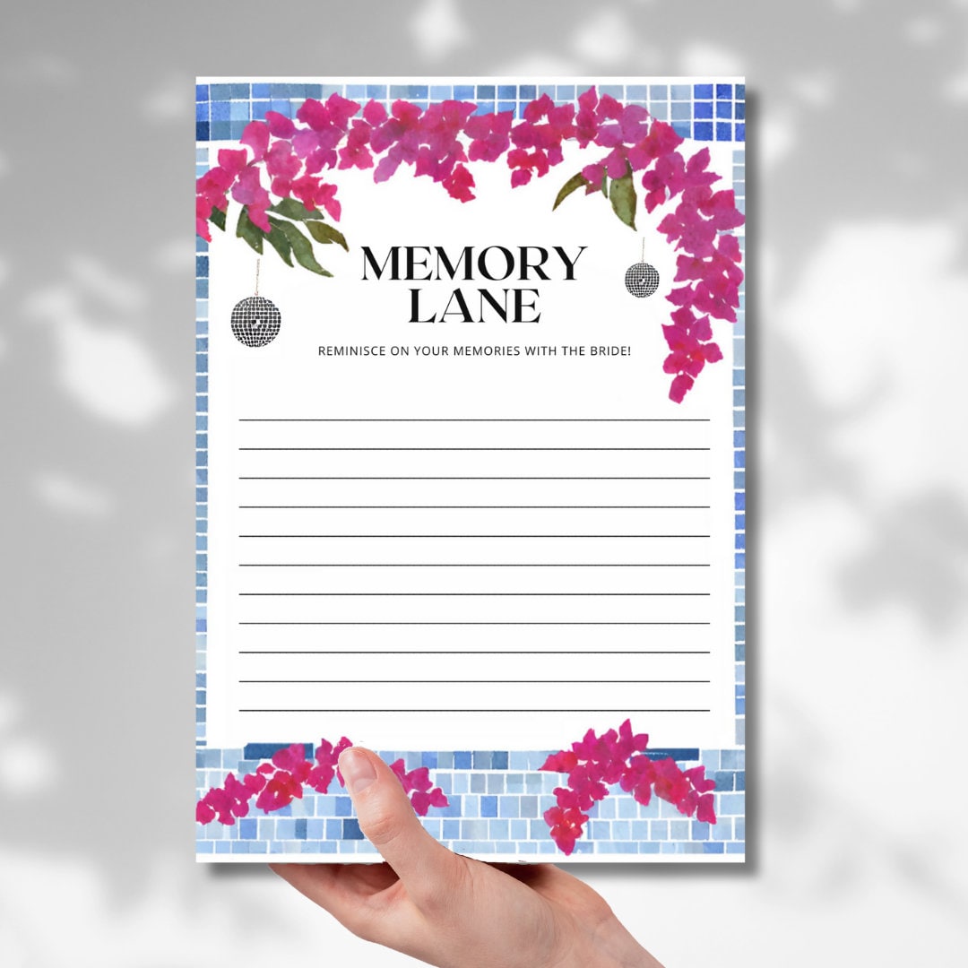 Minimal Hens and Bridal Shower Games | Memory Lane | Bachelorette Party ...