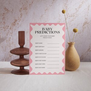 Minimal Baby Shower Party Games | Baby Predictions | Wavy Border ...