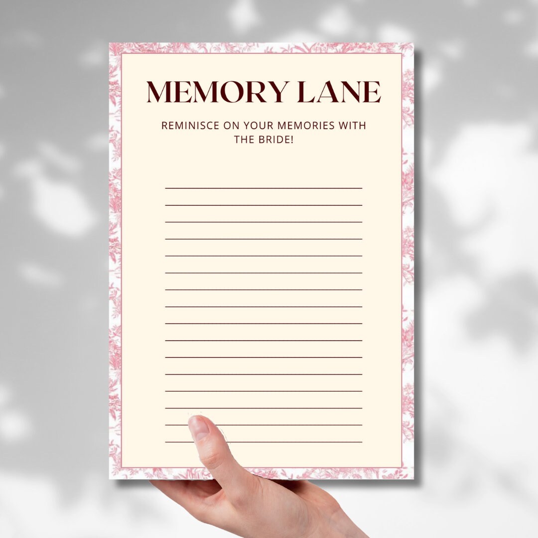 Minimal Hens and Bridal Shower Games | Memory Lane | Bachelorette Party ...