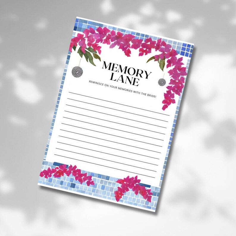 Minimal Hens and Bridal Shower Games | Memory Lane | Bachelorette Party ...