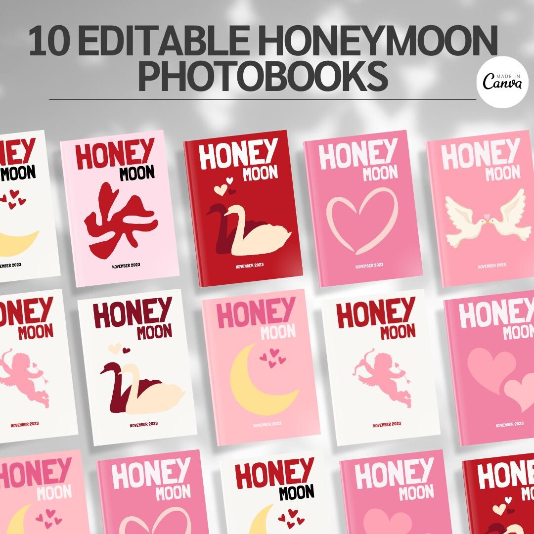 10 Honeymoon Photobook Canva Template Bundle Luxury Printed Photo Book ...