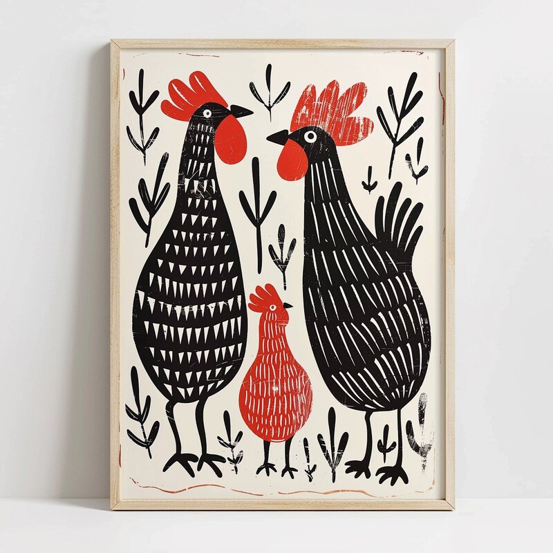 Chicken Folk Art - Etsy
