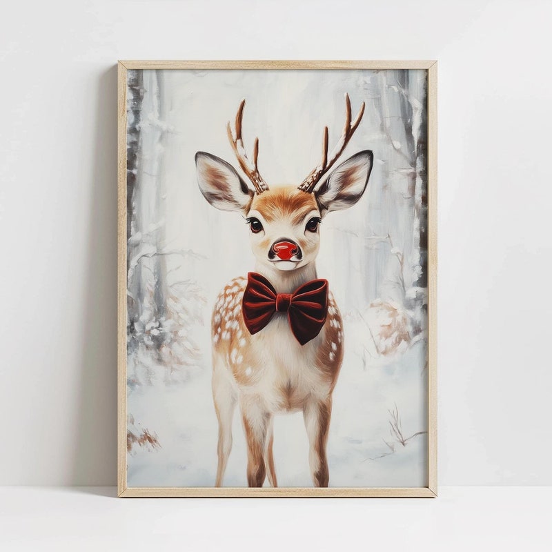 Reindeer Painting - Etsy