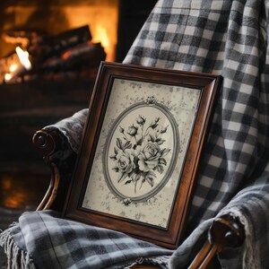 Floral Nursery Art Print, PRINTABLE Beige Cottage Nursery Art ...