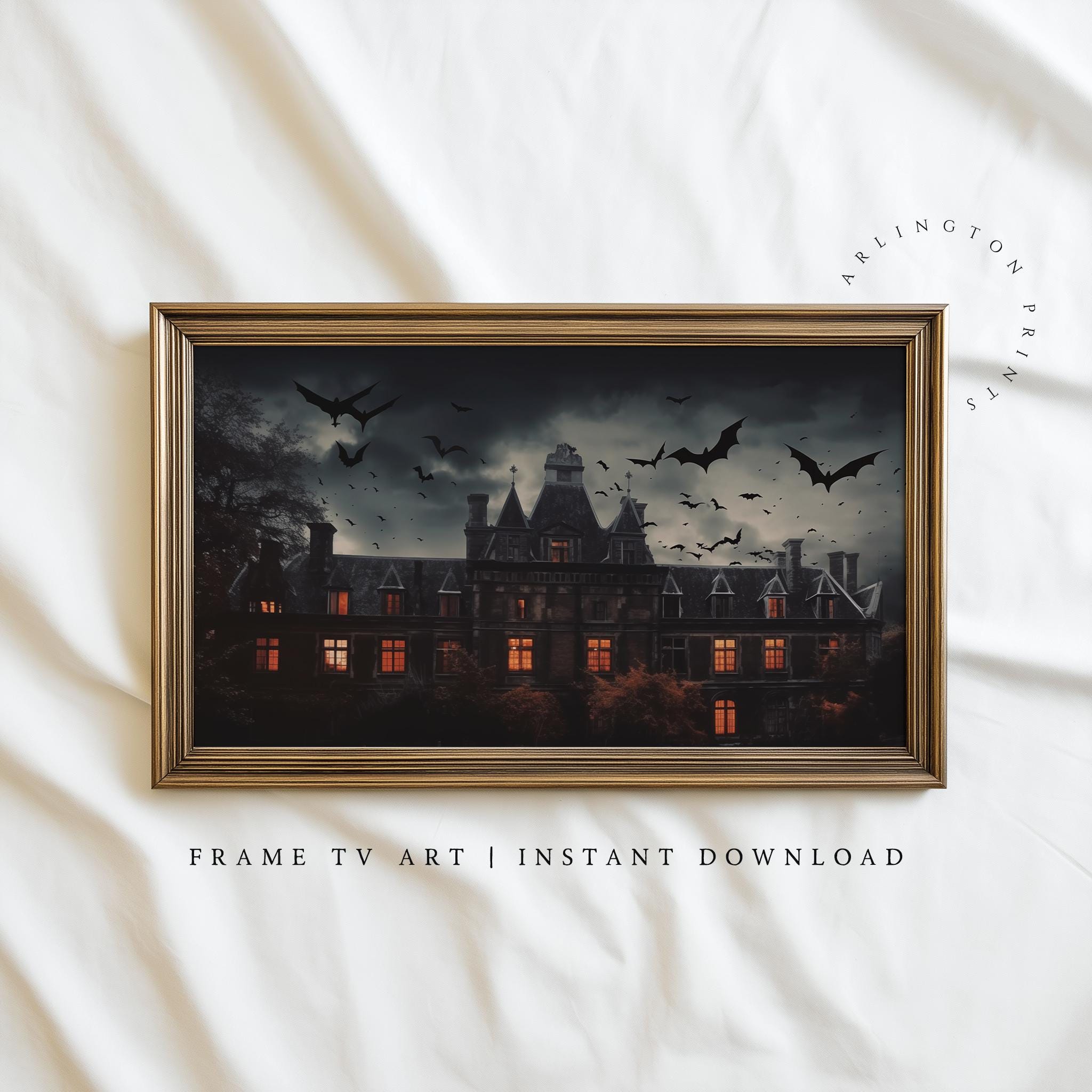 Haunted House Frame TV Art, Spooky Halloween Art, Creepy Frame TV Art ...