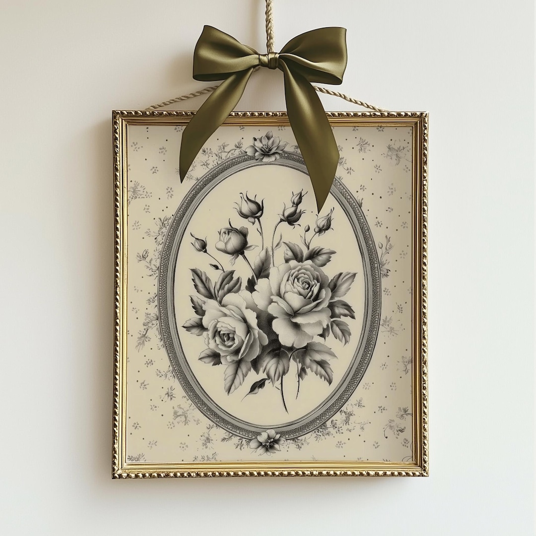 Floral Nursery Art Print, PRINTABLE Beige Cottage Nursery Art ...