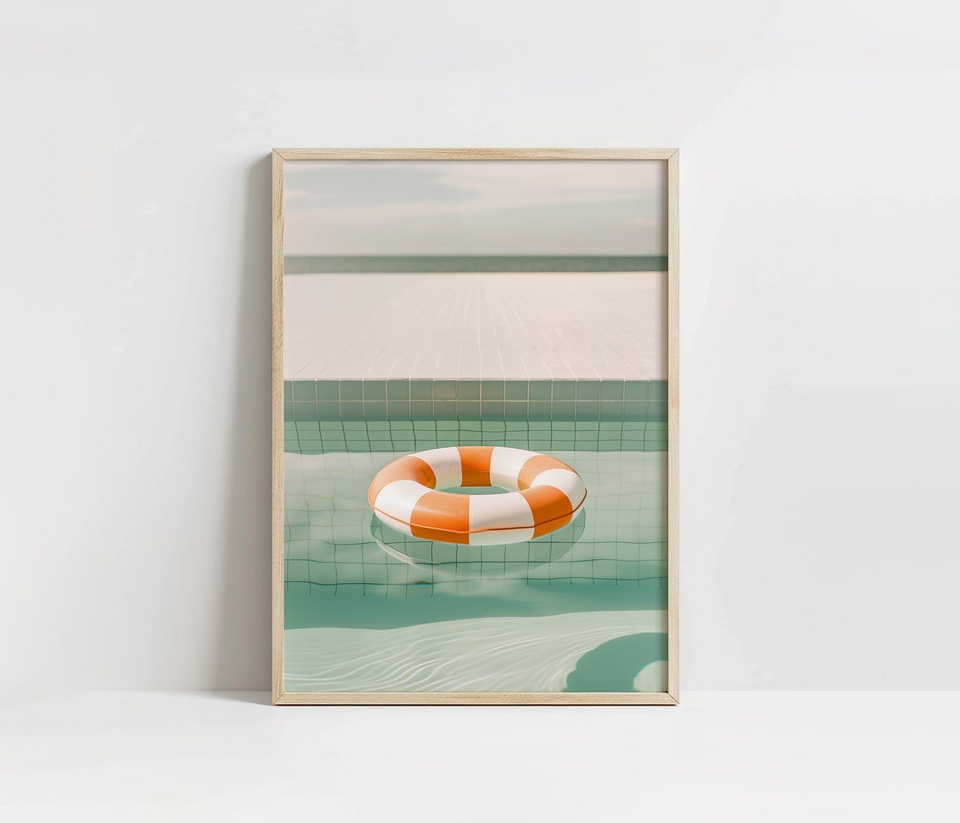 Retro Pool Print, Summer Vibes, Minimalist Pool Float Art, Cute ...