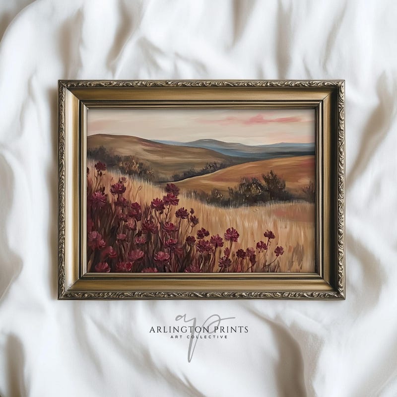 Oil Painting Maroon - Etsy