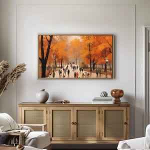 Samsung Frame TV Art Fall Park, Fall Landscape Painting, Fall Wall Art ...