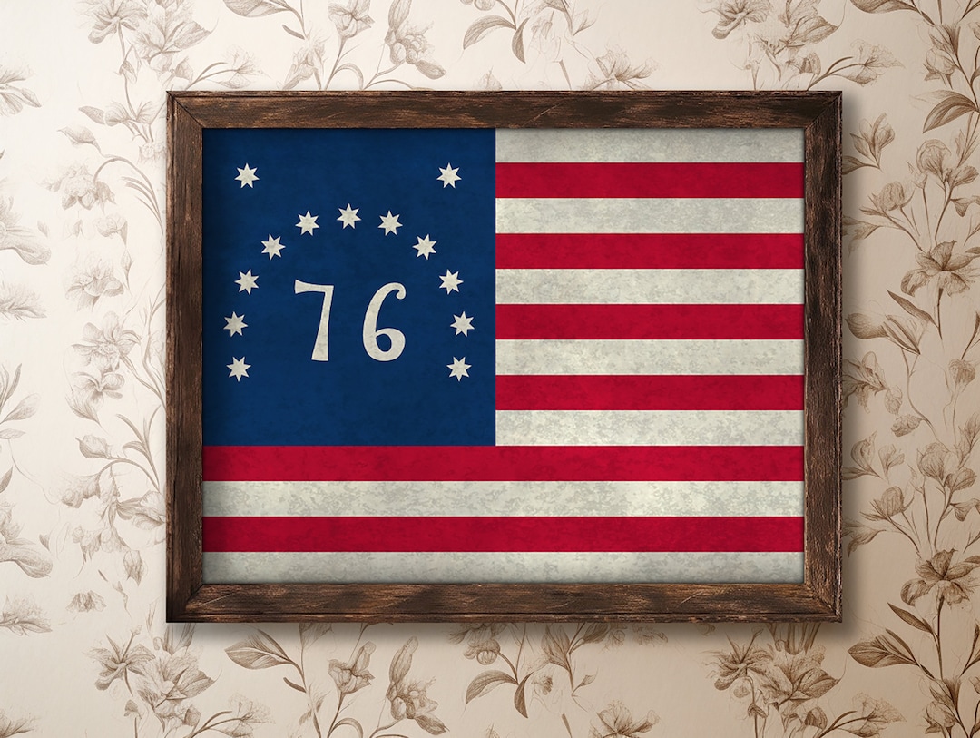 Vintage July 4th Printable Art, 76 American Flag Print, 1776 ...