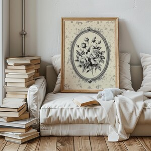 Floral Nursery Art Print, PRINTABLE Beige Cottage Nursery Art ...