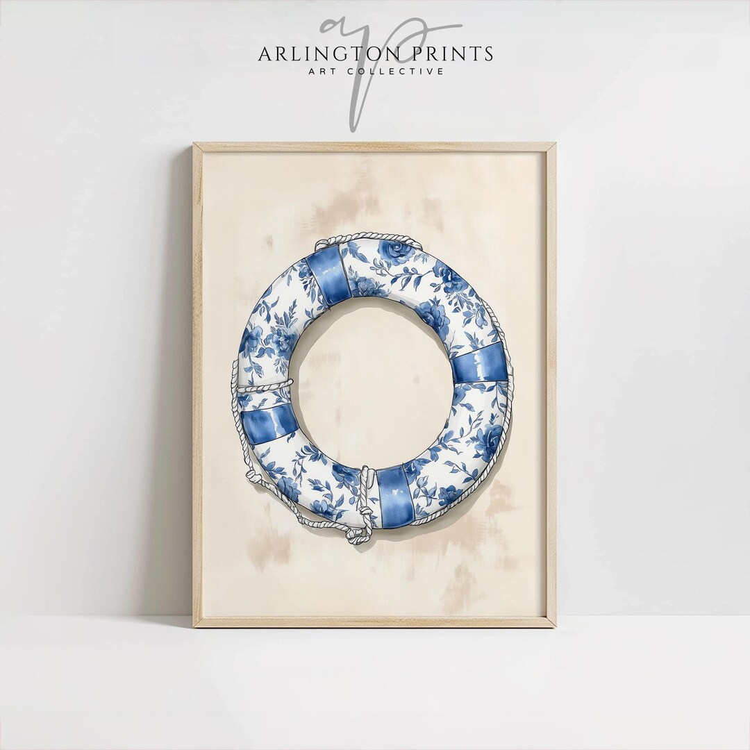 Coastal Chic Floral Pool Float Print, PRINTABLE Nautical Home Decor ...