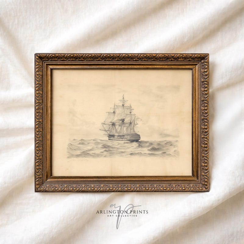Pencil Drawing Ship - Etsy