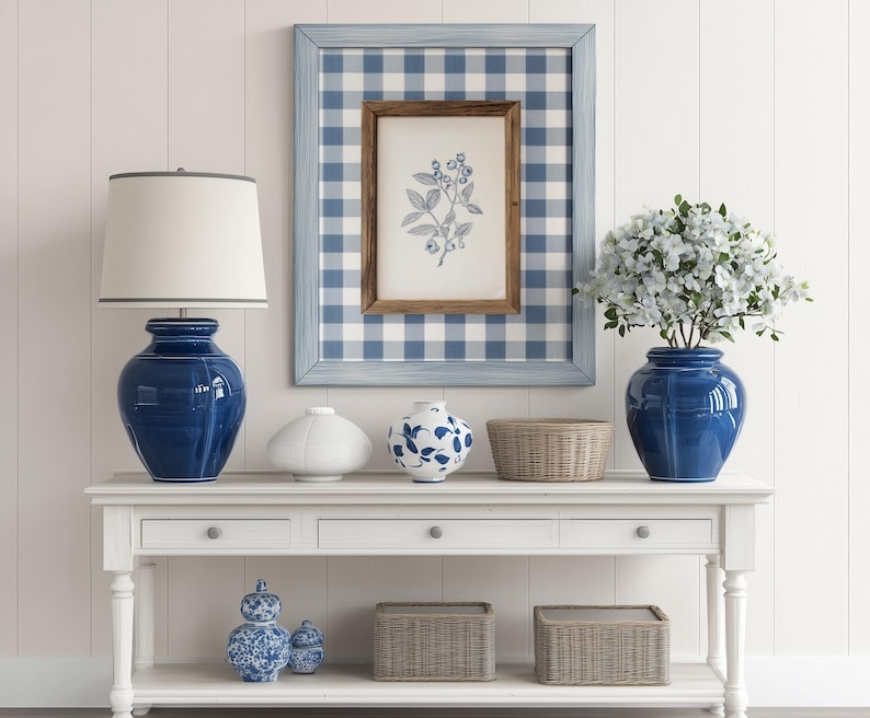 Country Kitchen Blueberry Print, Hand-drawn Berry Wall Art, Farmhouse ...