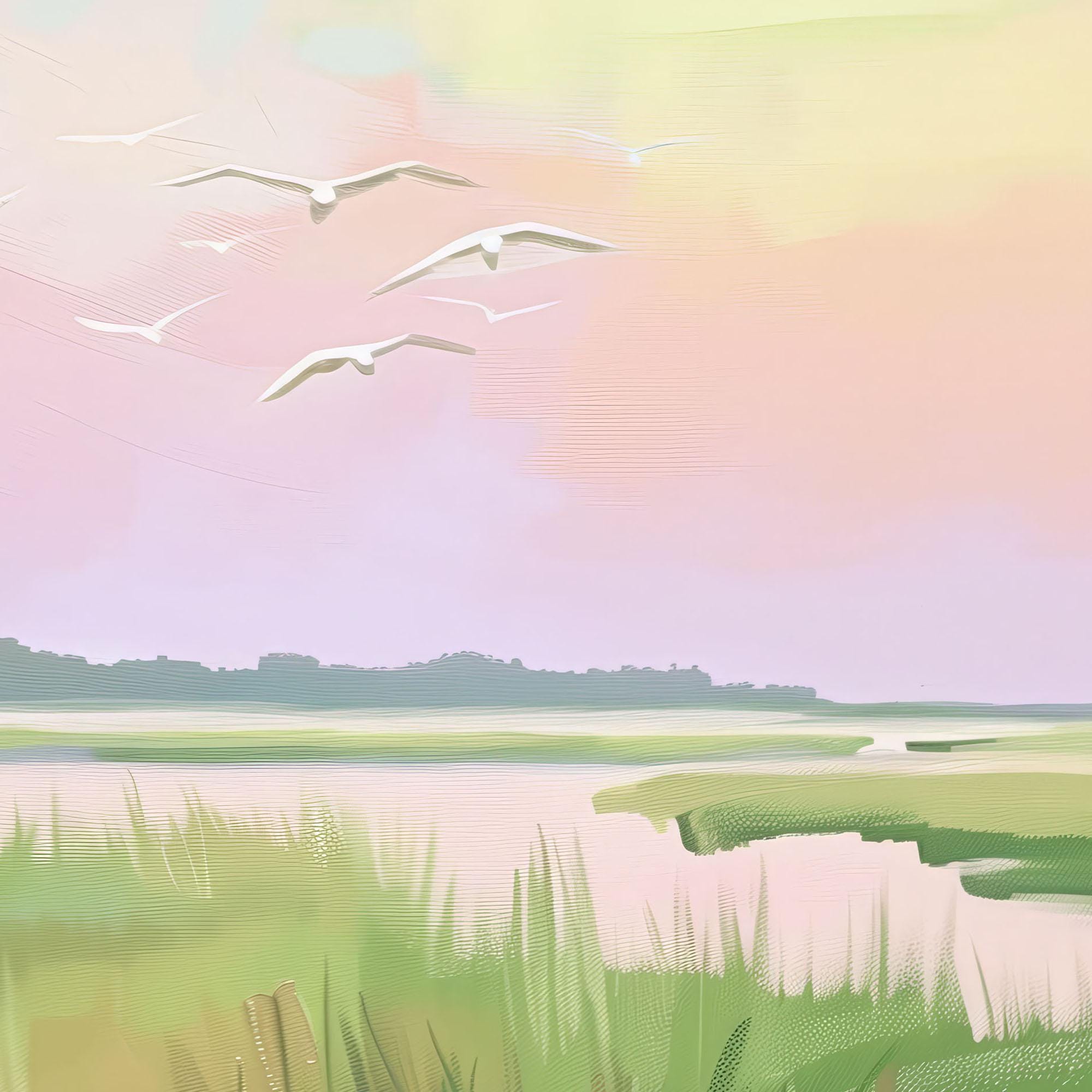 Coastal Marsh Landscape Wall Art | PRINTABLE Pastel Beach House ...