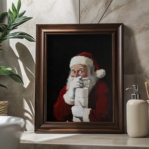 Printable Stinky Bathroom Christmas Art, Santa Claus, Funny Bathroom ...